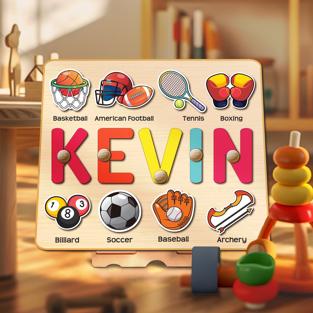 Personalized Sports Name Puzzle Birthday Gift Boys Baby Shower Gift ...