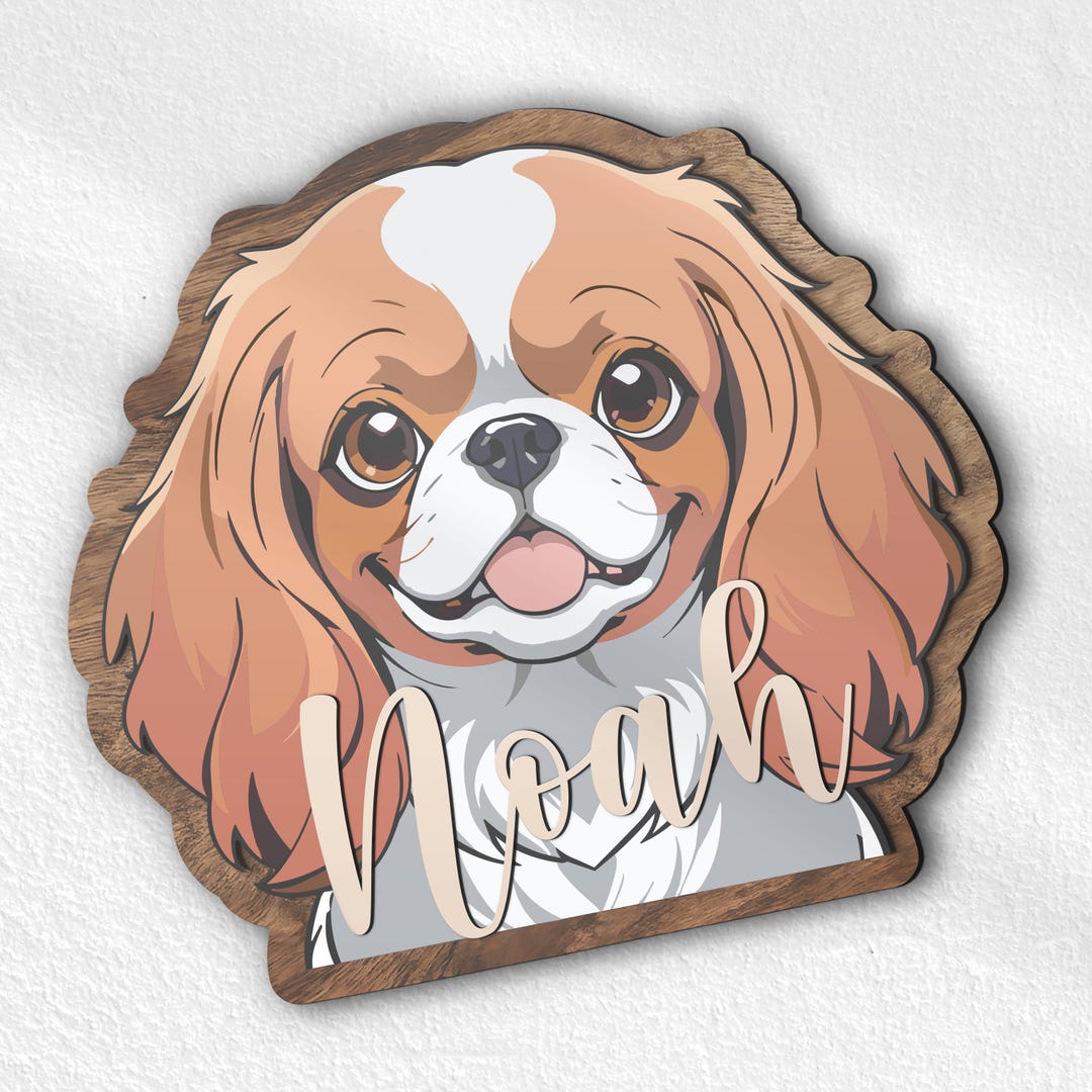 Custom Cavalier King Charles Spaniel Wooden Name Sign Door Sign for ...