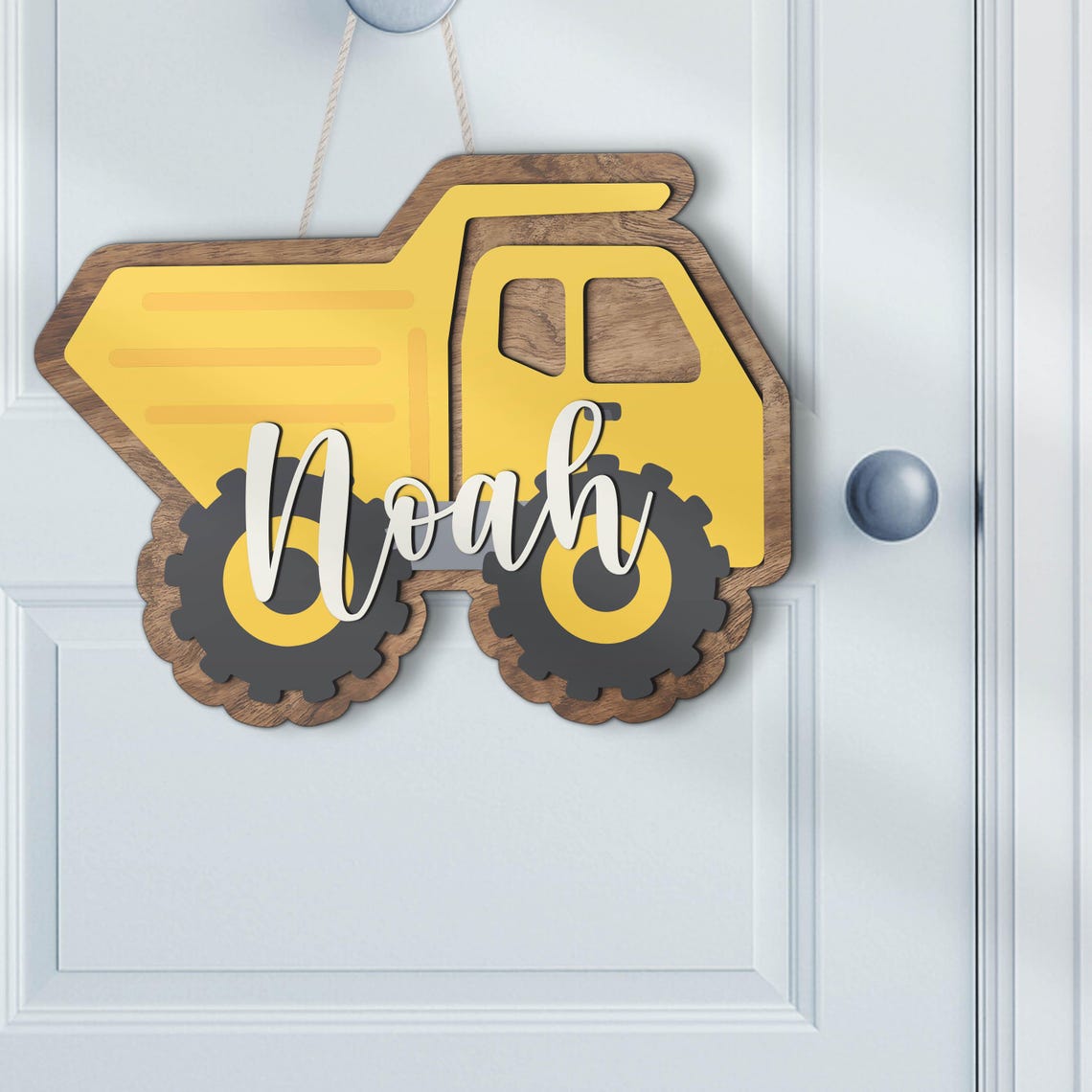 Personalized Dump Truck Name Sign for Baby Boy Toddler Construction ...