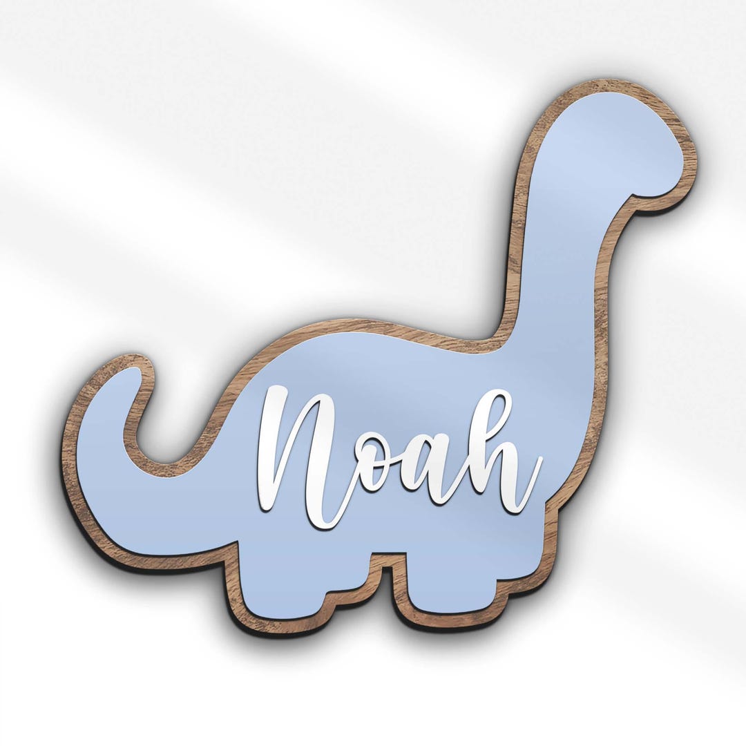 Custom Brachiosaurus Dinosaur Wooden Name Sign Personalized Baby Boy ...