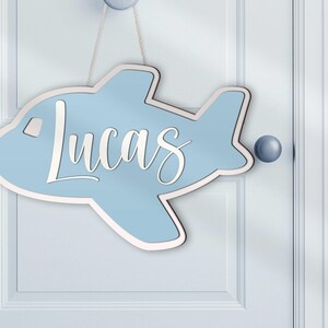 Custom Airplane Wooden Sign, Personalized Name Sign for Baby Boy ...