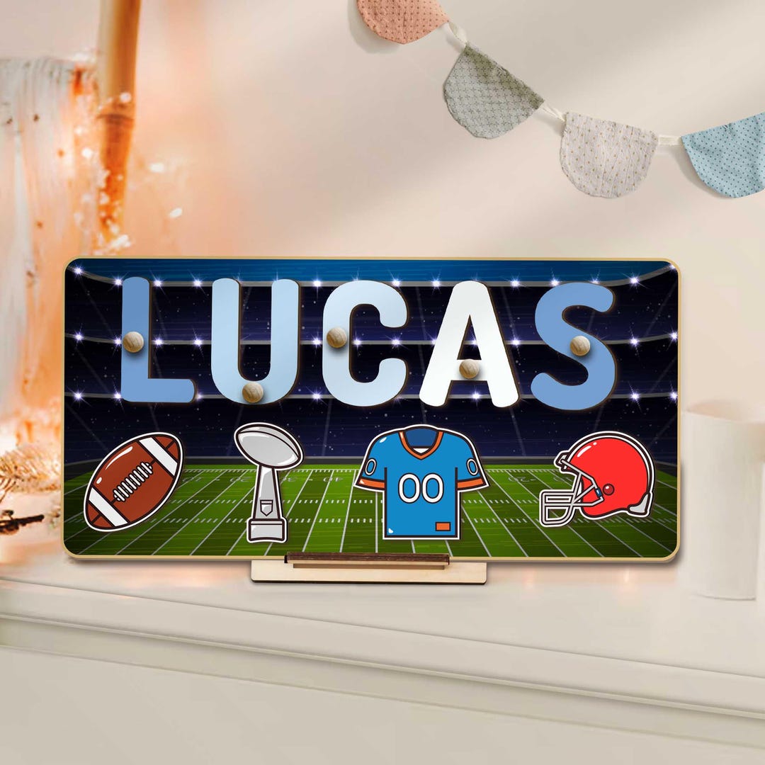 Custom America Football Puzzle With Peg Wooden Name Puzzle First ...