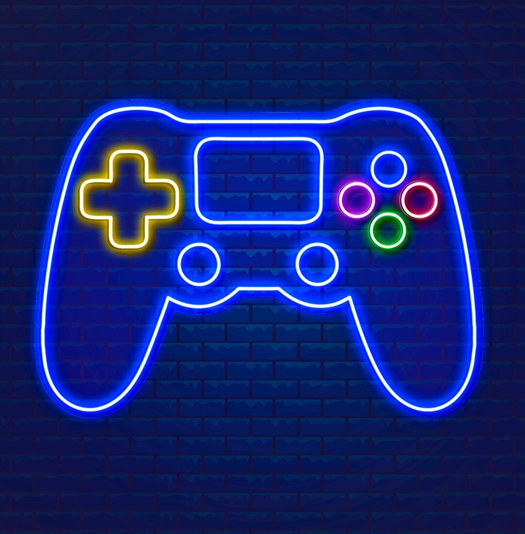 Gamer Neon Sign, Game Controller Neon Sign Gamepad Shaped LED Neon Sign ...