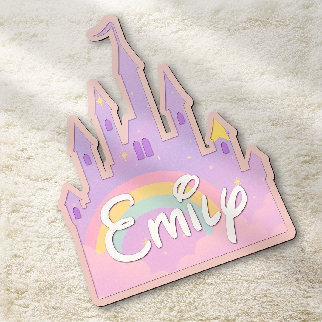 Princess Castle Sign, Personalized Wooden Name Sign for Kids, Custom ...