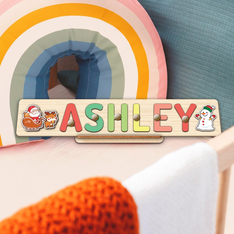 Custom Noel Name Puzzle Baby Gift Baby Shower Gift Montessori Toddler ...