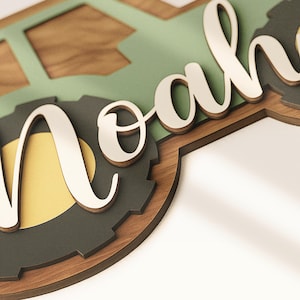 Custom Farm Tractor Wooden Sign, Personalized Name Sign for Baby Boy ...
