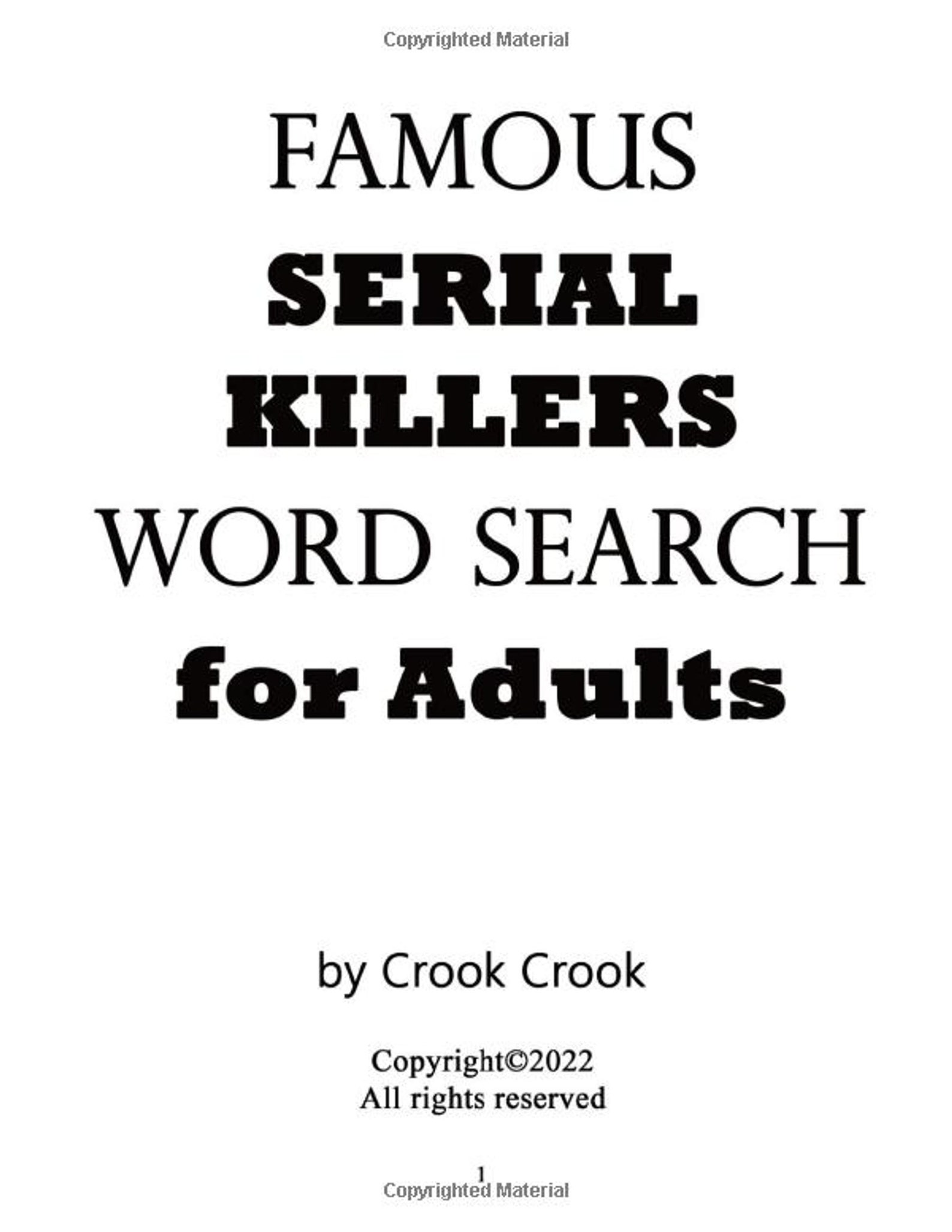 Famous Serial Killers Word Search for Adults A Collection of - Etsy