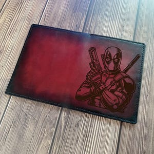 Deadpool Leather Passport Wallet: Custom Engraved Travel Gift - Etsy
