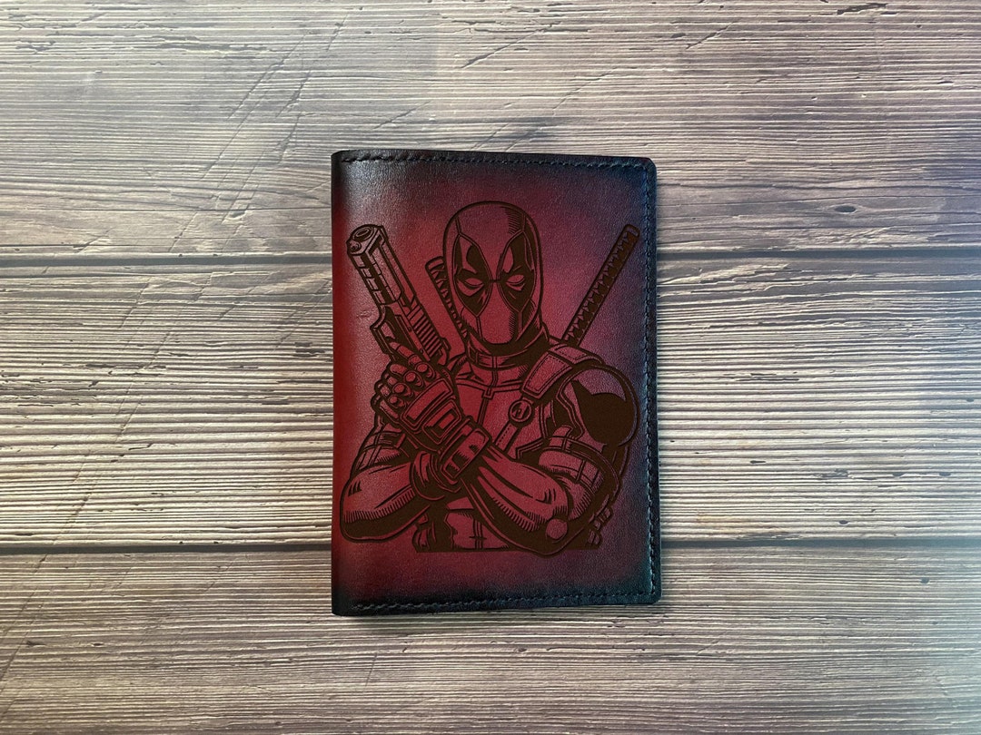 Deadpool Leather Passport Wallet: Custom Engraved Travel Gift - Etsy