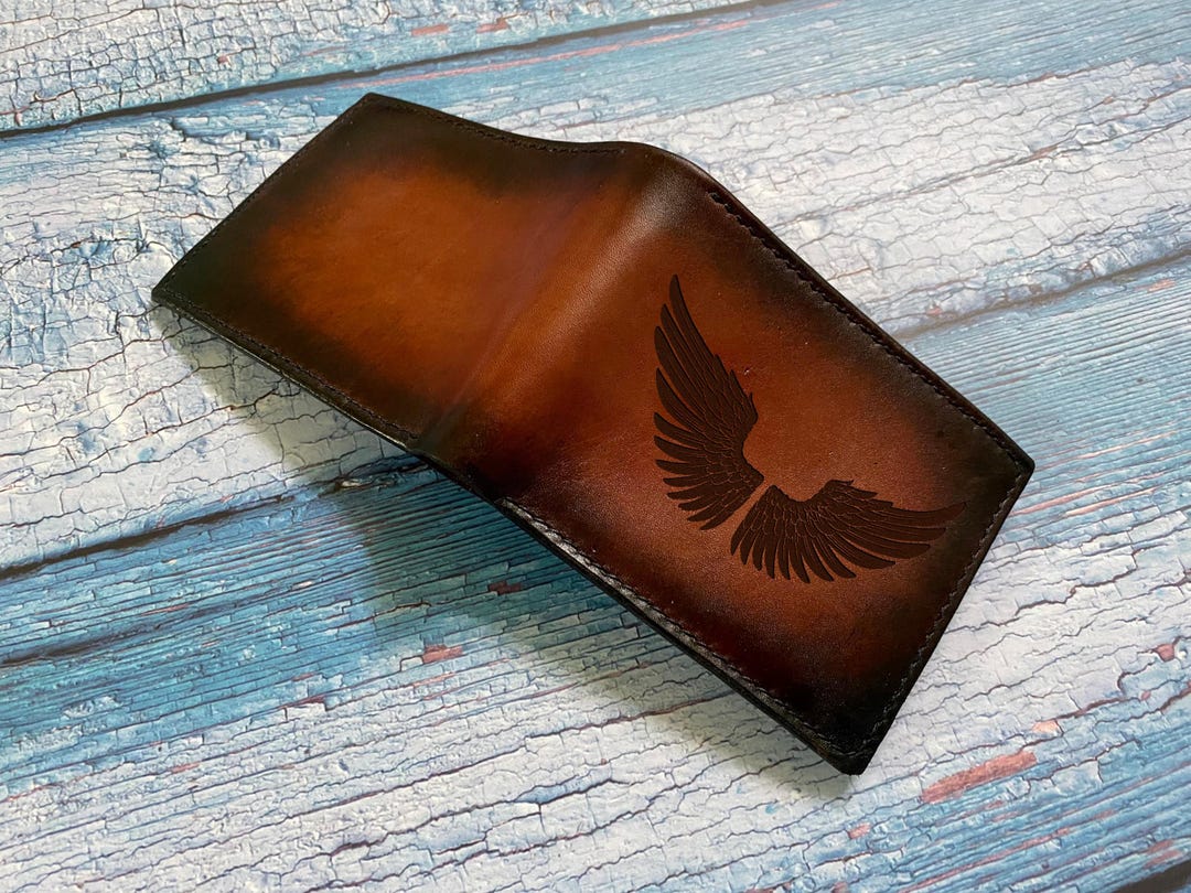 Angel Wing Drawing Wallet, Customized Angel Small Leather Wallet, Holly ...