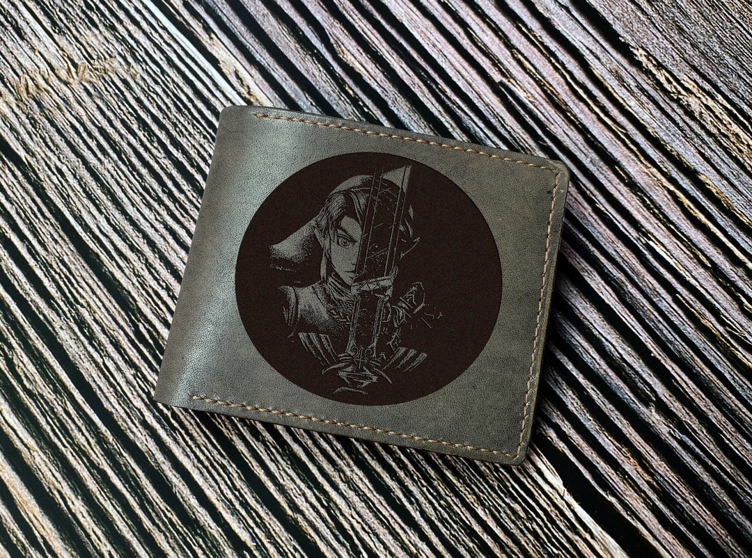 Zelda Link Drawing Art Wallet, Custom Engrave Men's Wallet, Wallet for ...