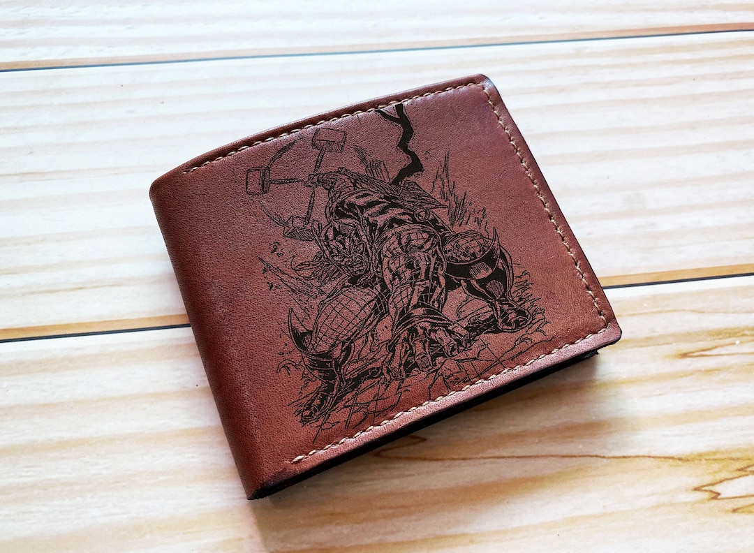 Thor Thunder God Engraved Art Wallet, Celtic Ancient God Present ...