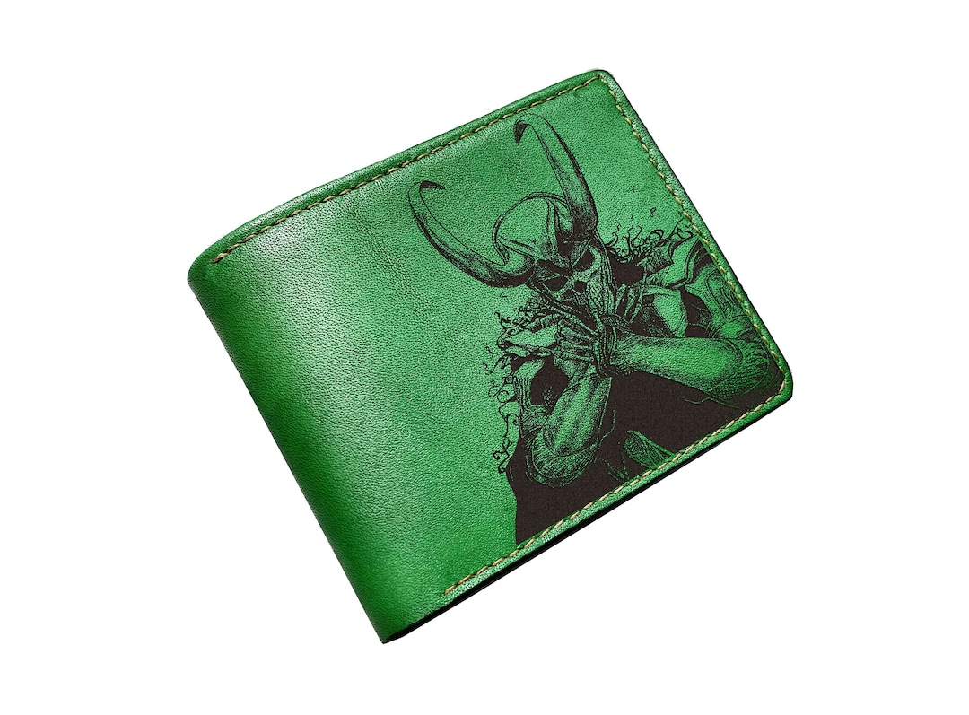 Custom Anti Heroes Leather Men's Wallet, Loki the Trickster God Villain ...