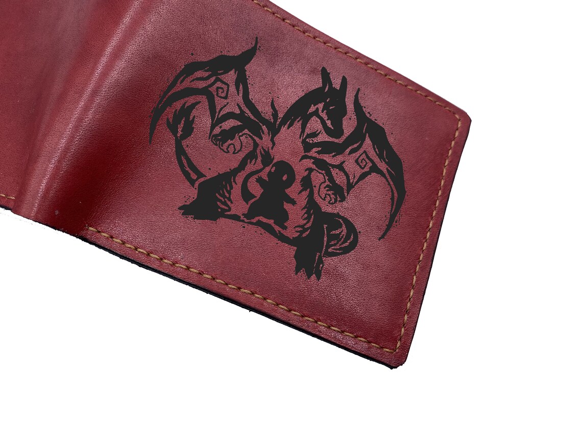 Charmander Charizard Pokemon Leather Men's Wallet, Pokemon Leather Gift ...