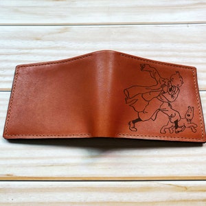 The Adventures of Tintin Detectives Leather Handmade Men's Wallet ...