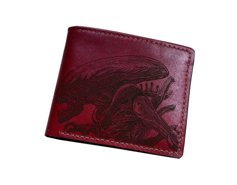 Alien Xenomorph Engraved Wallet Custom Leather Men's - Etsy