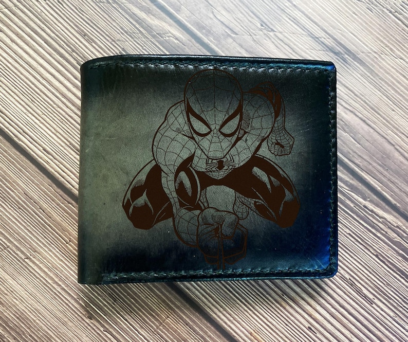 Spiderman Leather Wallet, Personalized Hero Gift - Etsy