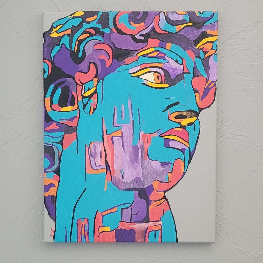 Abstract Michelangelo's David Painting - Etsy