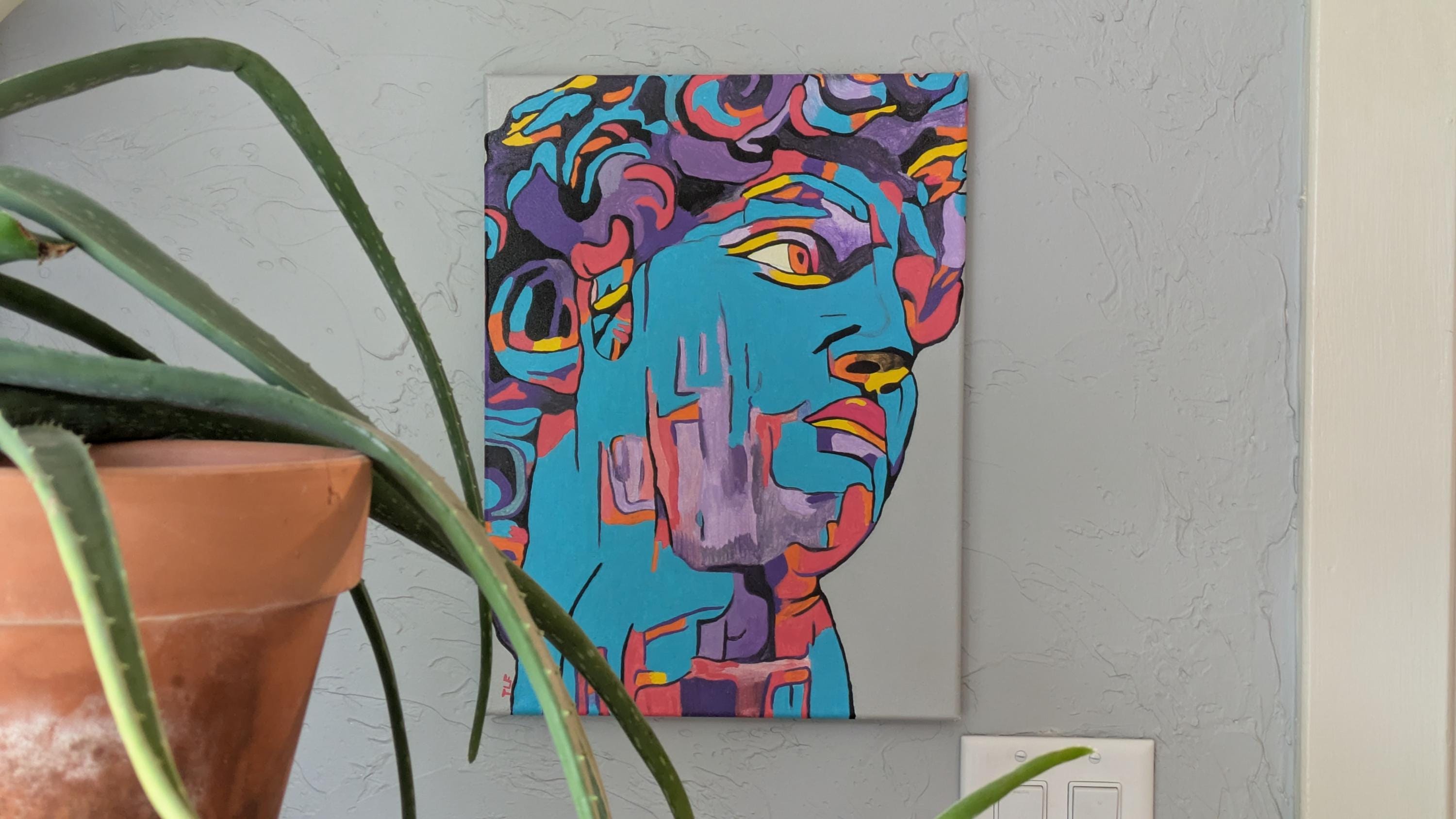 Abstract Michelangelo's David Painting - Etsy