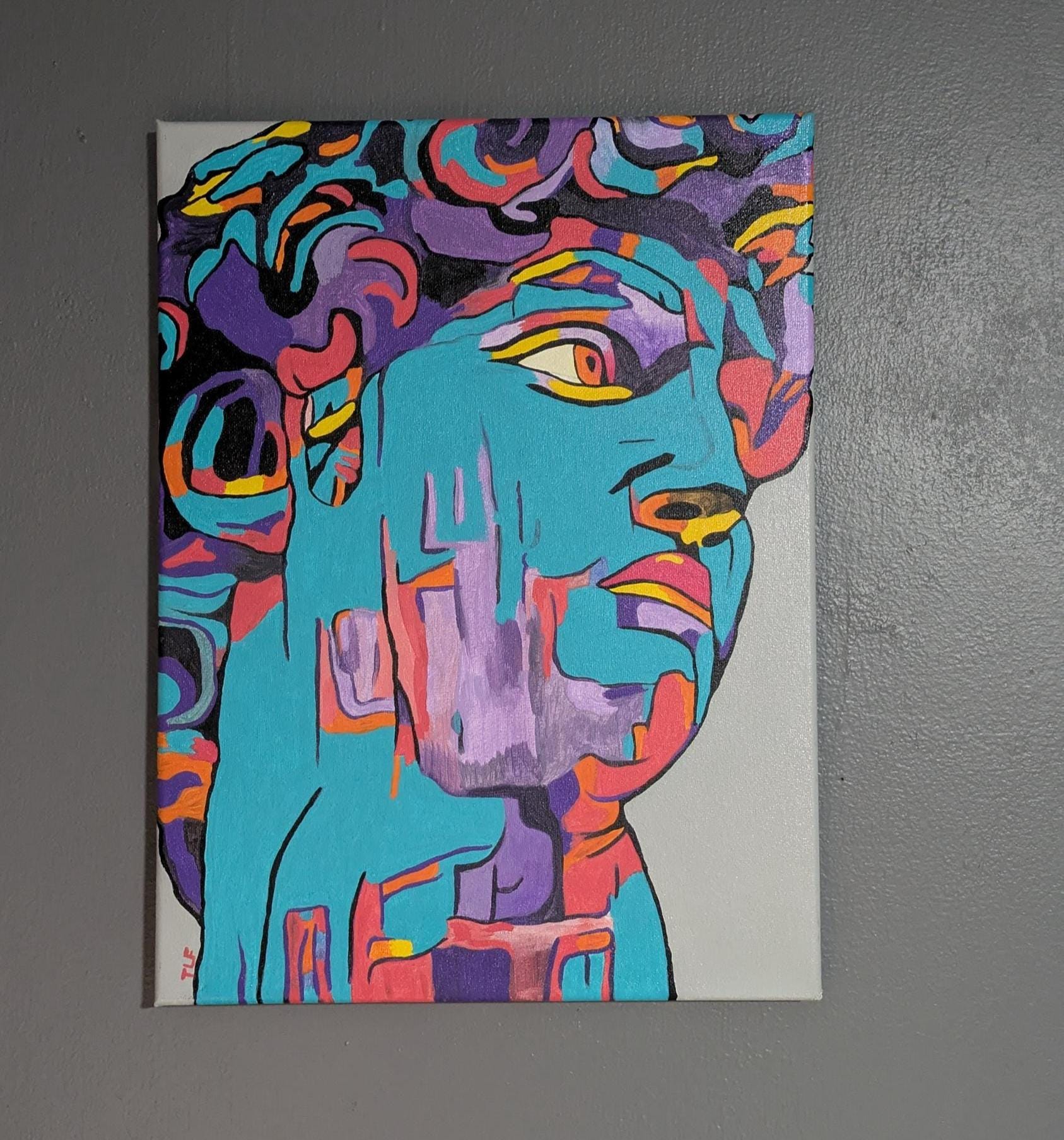 Abstract Michelangelo's David Painting - Etsy