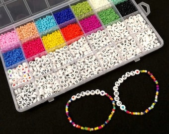1080pcs Colorful Alphabet Letter Number Cube Round Beads for - Etsy