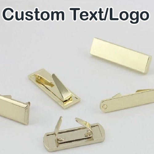 Custom Purse Bag Label Gold Black Silver Metal Blank Rectangle - Etsy