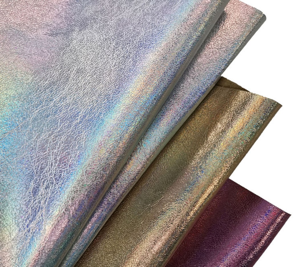 Metallic Leather Sheet - PU Leather Fabric - Shiny Leatherette Fabric ...