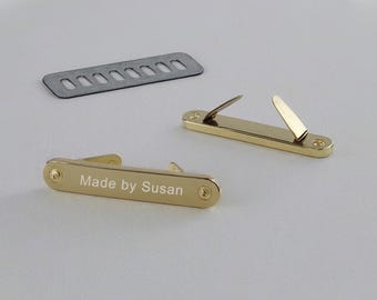 2 Custom Purse Bag Label,52mm X20mm Silver Blank Rectangle Tags With ...