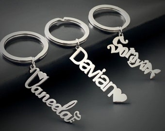 Metal Name Keychain | Etsy