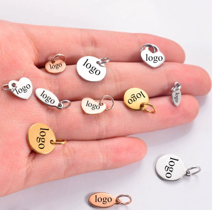 50 Custom Stainless Steel Charm Gold Silver Personalized - Etsy