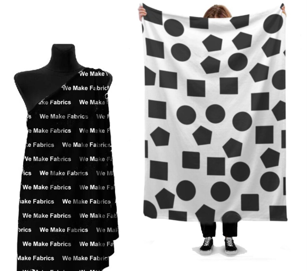 Custom Fabric Printing, Personalized Fabric by the Half Yard, Polyester ...