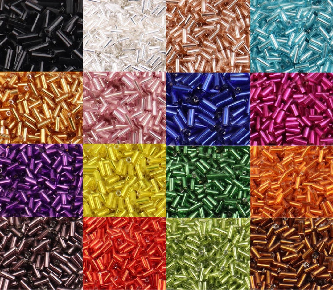 Tube Glass Beads Long Tube Beads Spacer Beads Multicolor Beads Seed Beads Jewelry Making
