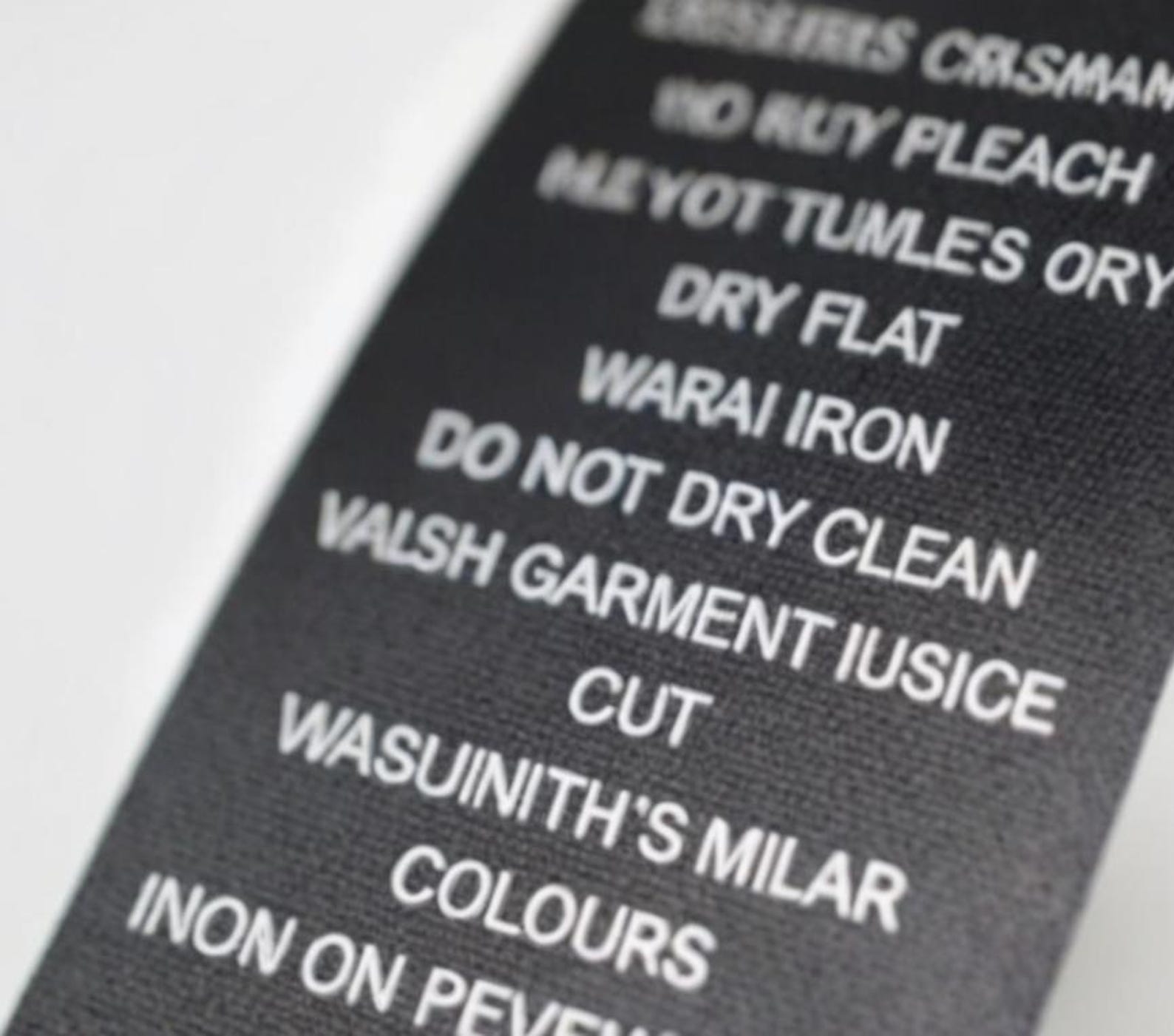 1000 Custom Clothing Labels - Washing Instructions Fabric Sew in Sew on ...