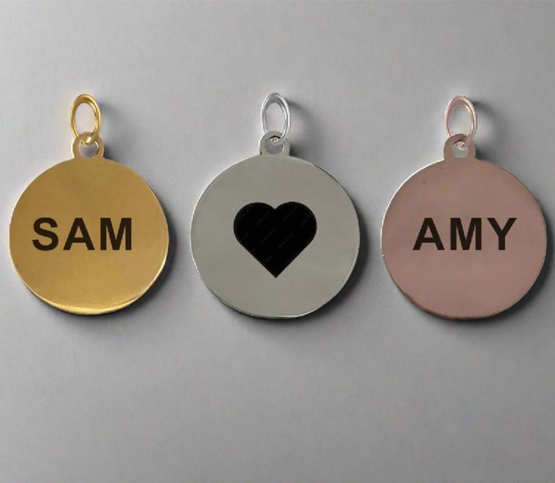 50 Custom Charm, Gold Silver Stainless Steel Personalized Charm, Logo ...