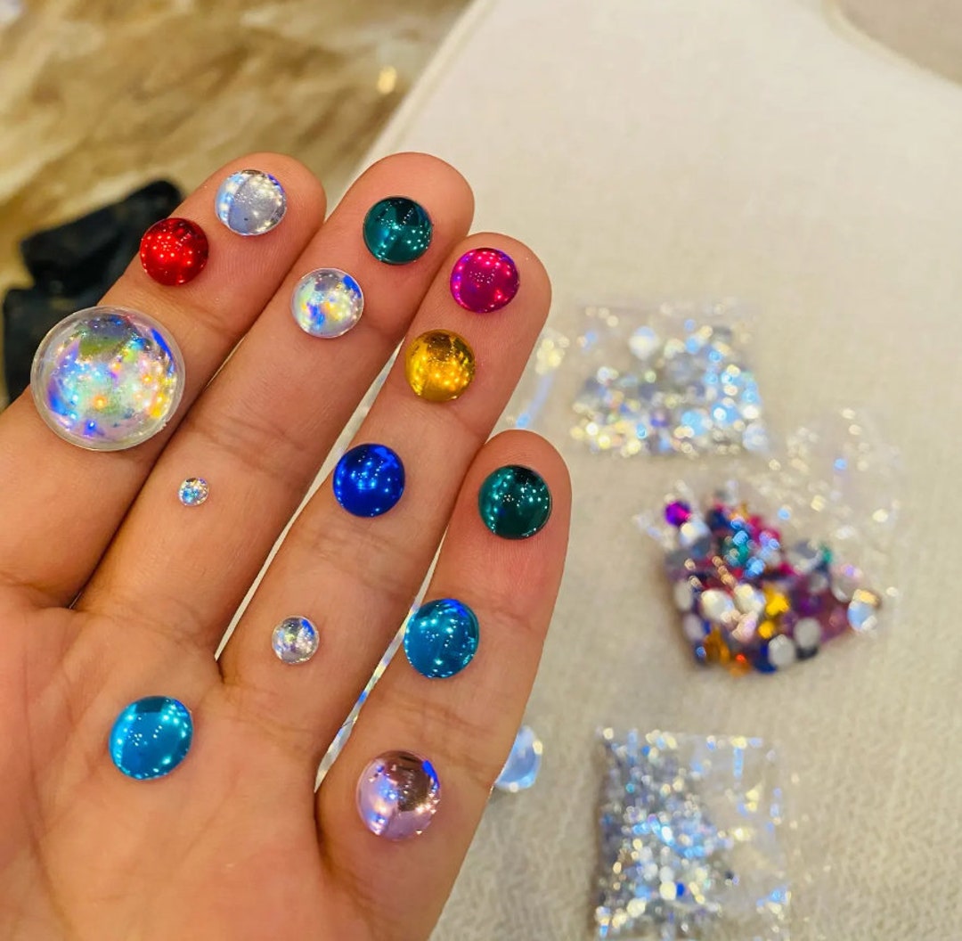 Dome Shape Acrylic Flatback Half Round Pearl Cabochon Embellishments ...