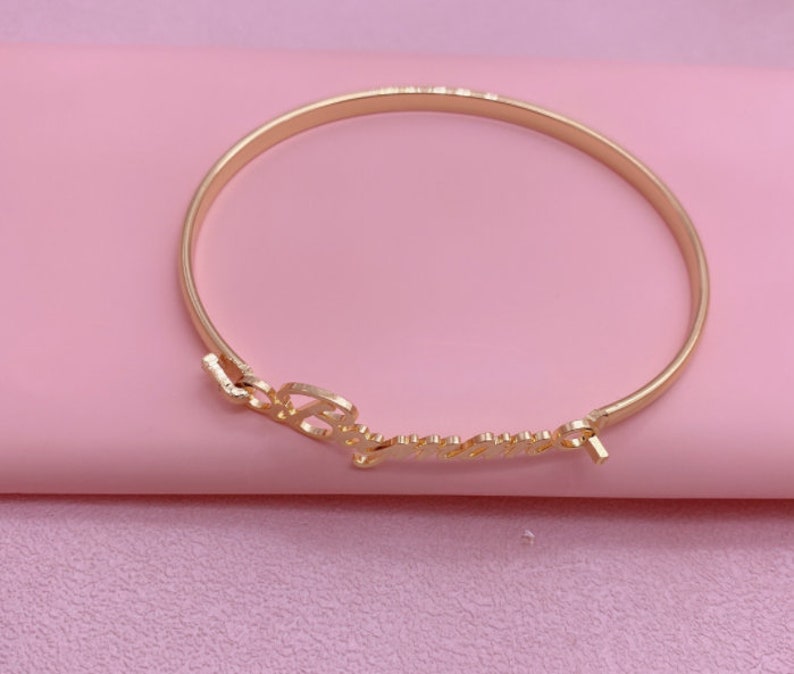 Personalized Name Bracelet Custom Name Bangle Personalized Etsy