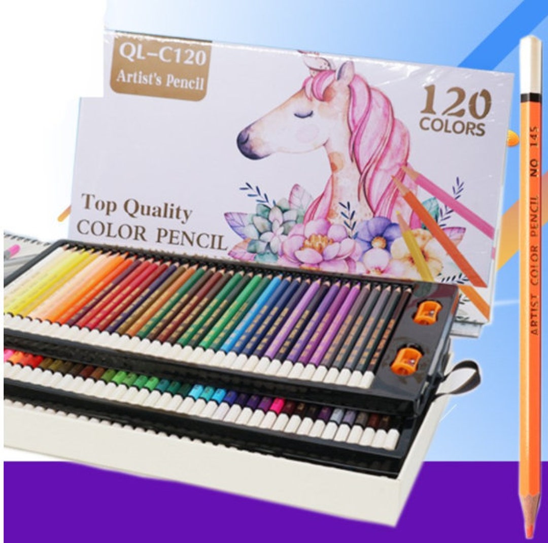 120 Pieces Color Pencils Set - Water Color Pencils - Professional ...
