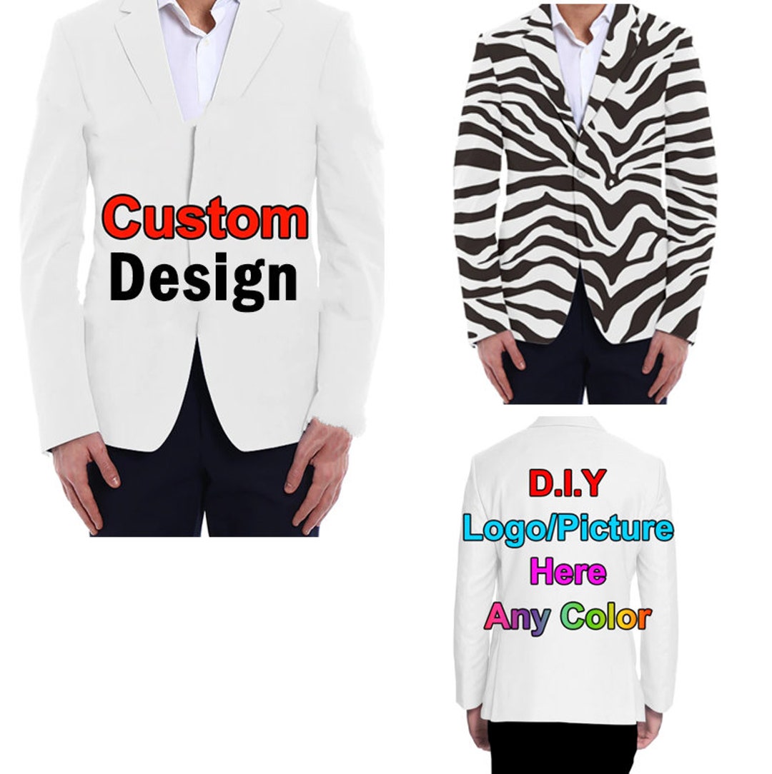 Personalized Suit Custom Suit With Logo Picture Text Background Made to ...