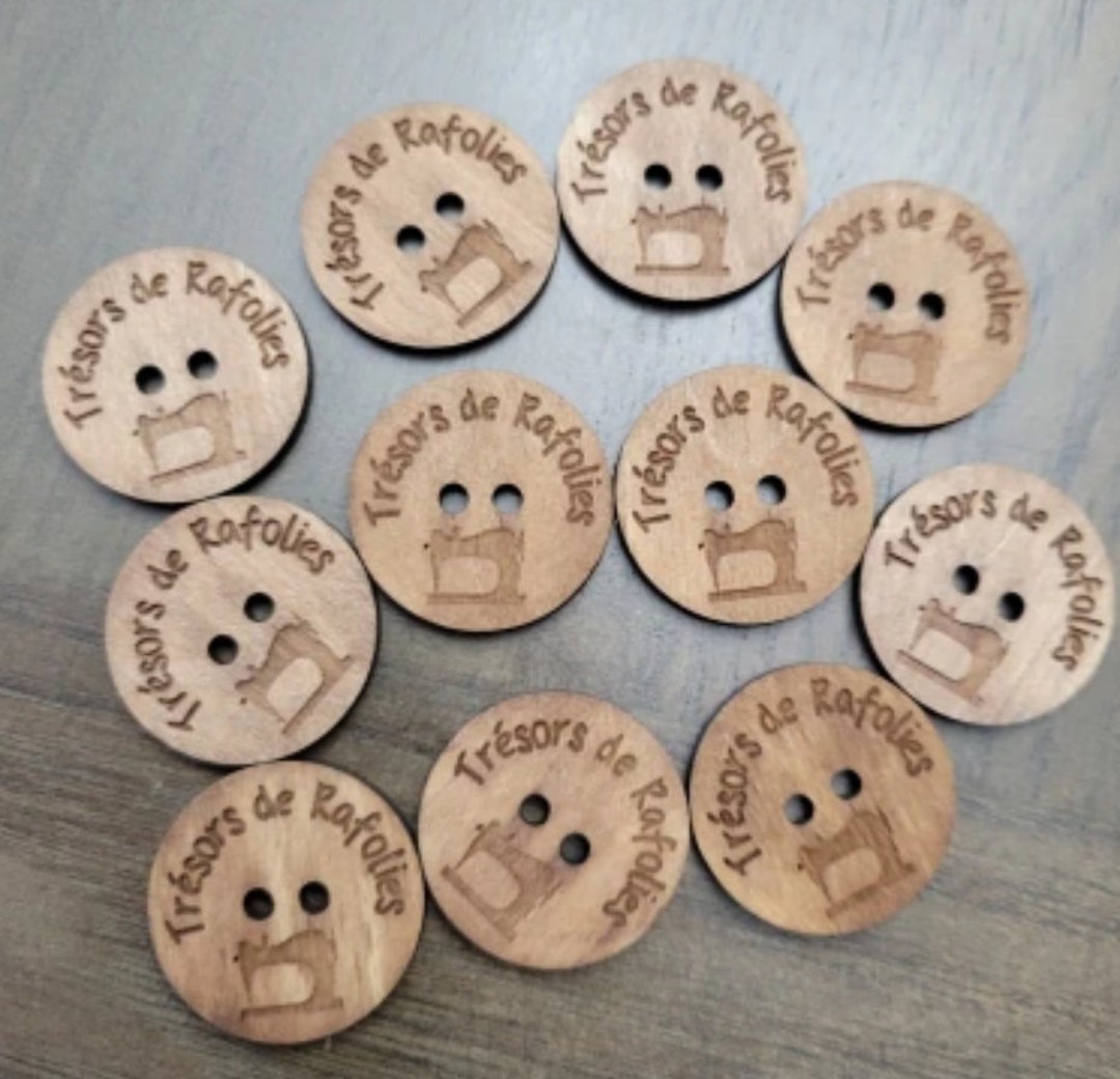 Personalized Wooden Buttons - Custom Wood Buttons - Clothing Labels - 2 ...