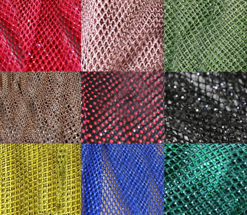 Rhinestone Mesh Fabric, Solid Color Mesh Fabric, Fabric by the Meter by ...