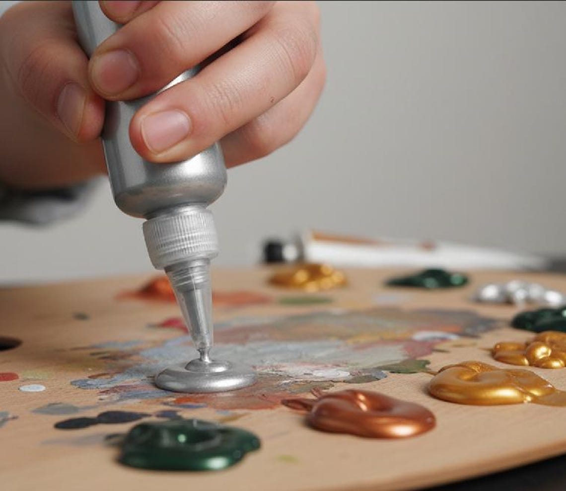 Metallic Paint - Metallic Acrylic Paint - Gold Silver Green Red ...