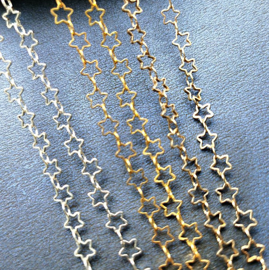 Star Chain for Jewelry Making, Gold Silver Chains Findings, Stars Body ...