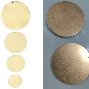 Round Brass Discs With Hole - Metal Stamping Blanks - No Hole Brass ...