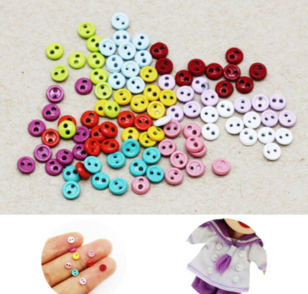 30 Pcs 3 Mm 4 Mm Doll Buttons - Micro Buttons - Miniature Tiny Buttons ...