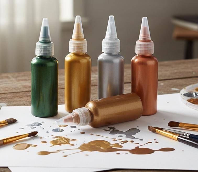 Metallic Paint - Metallic Acrylic Paint - Gold Silver Green Red ...