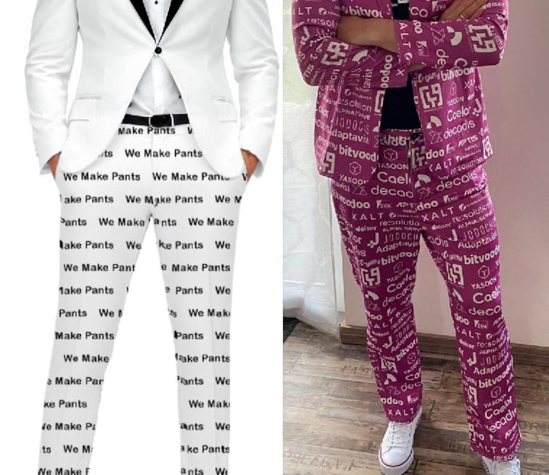 Personalized Suit Pant - Custom Long Pants With Logo Picture Text ...