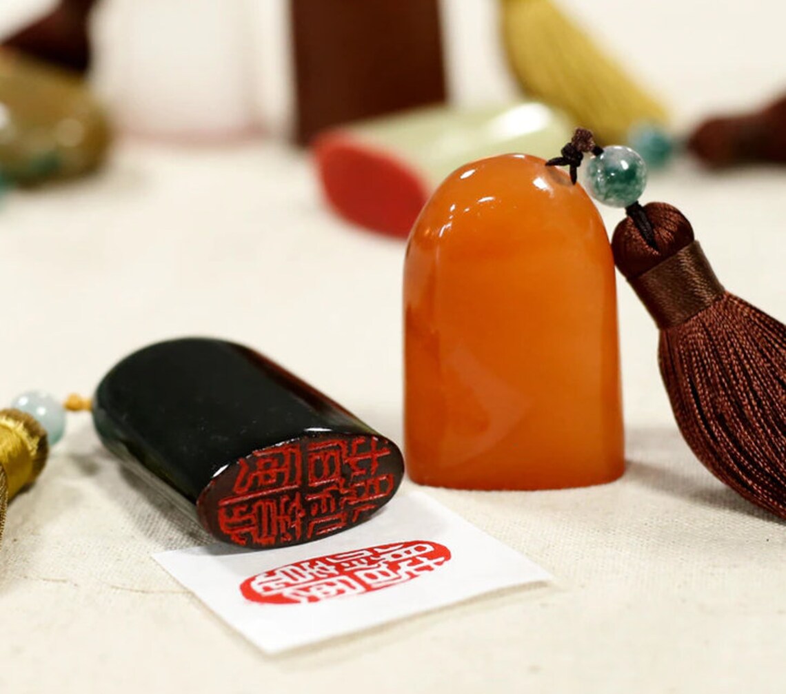 Custom Round Japanese Hanko Chop Oval Chinese Name Stamp - Etsy