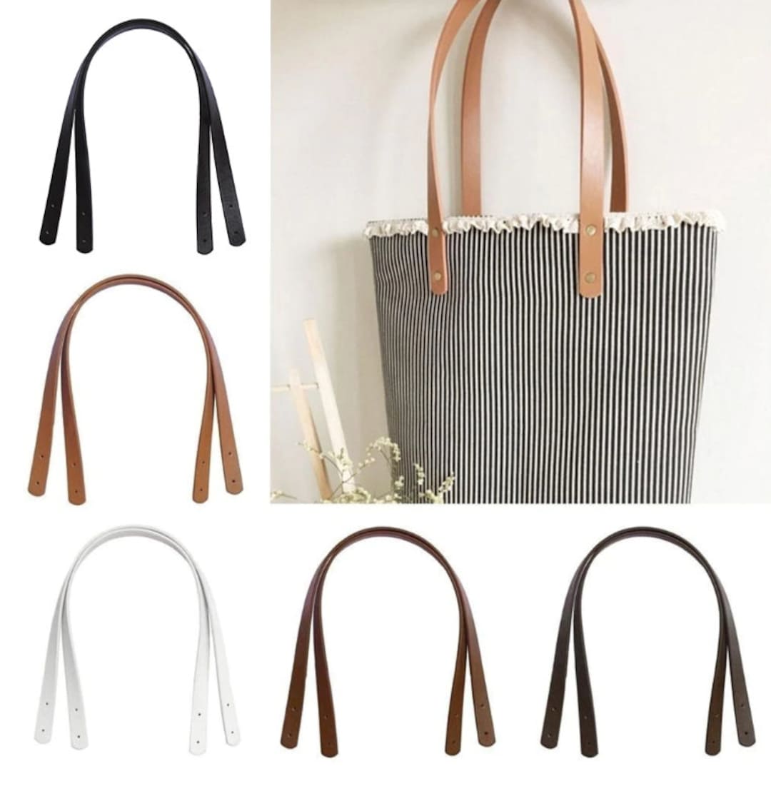 Leather Bag Handles With Rivet - Punch Hole Ready Handbag Handles - PU ...