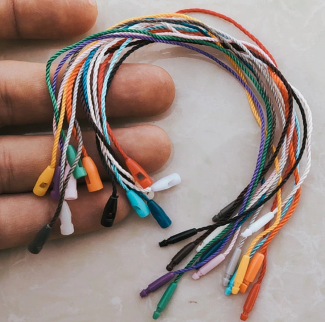 100 Cotton Hang Tag Strings, Rope Fasteners, Snap Cord, Cord Clasp ...