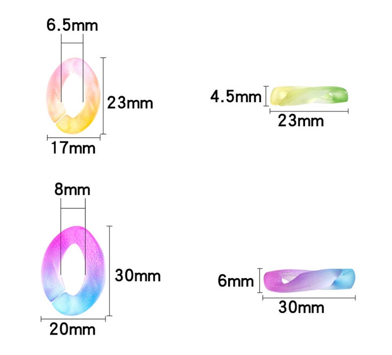 Acrylic Chain Links Color Open Link Size Chain Links Chunky - Etsy